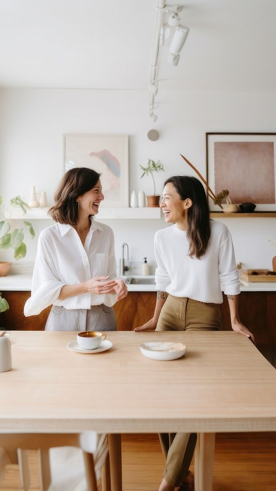 2 women furniture coffee table. | Free Photo - rawpixel