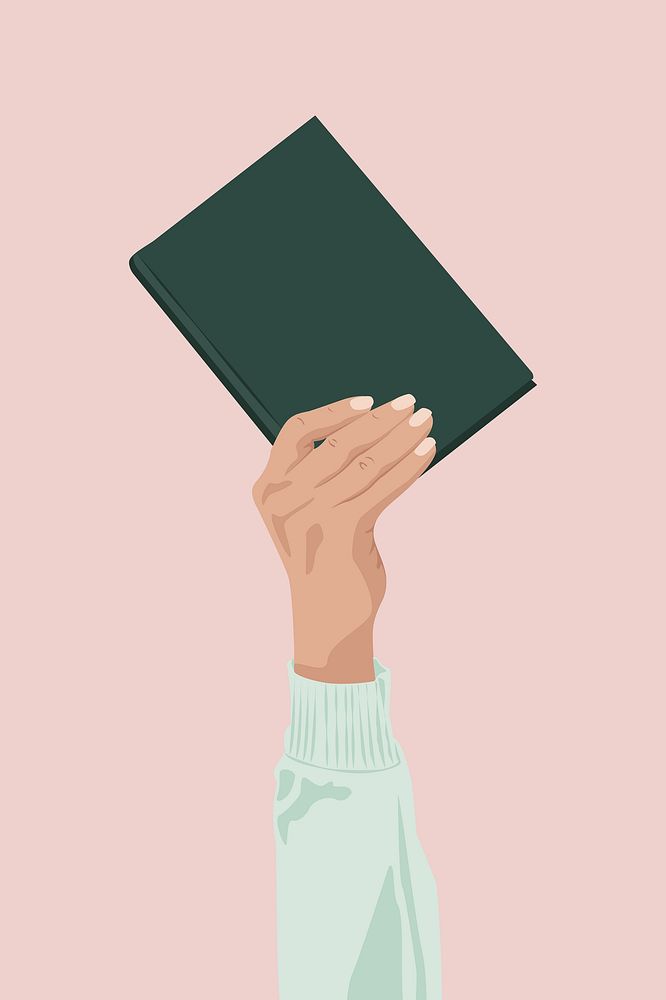 Holding book, aesthetic illustration vector | Free Vector - rawpixel