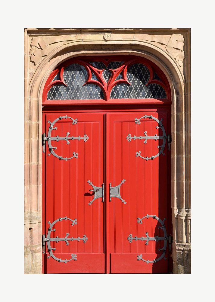 Red gate collage element, isolated | Premium PSD - rawpixel