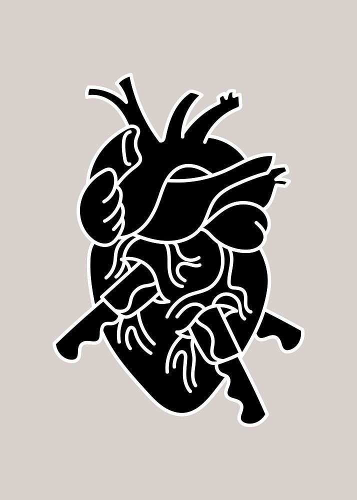 Sword through heart illustration vector | Premium Vector - rawpixel