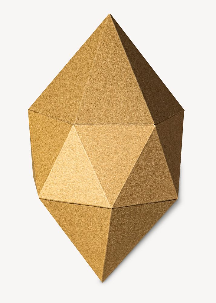 3D golden octahedral polyhedron collage | Premium PSD - rawpixel