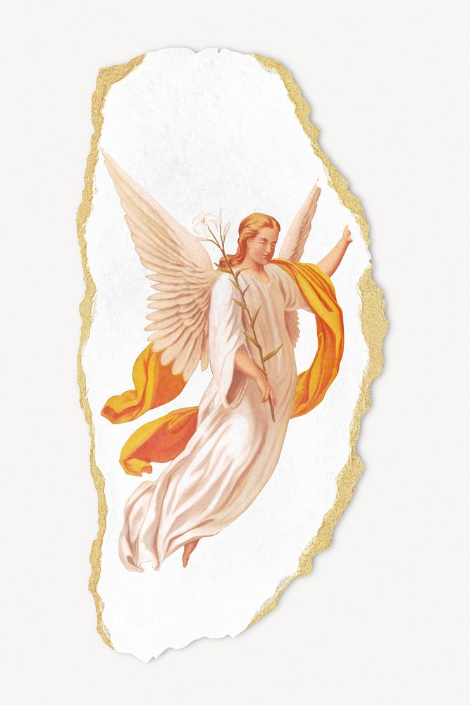 Angel illustration, ripped paper. Remixed | Premium Photo - rawpixel
