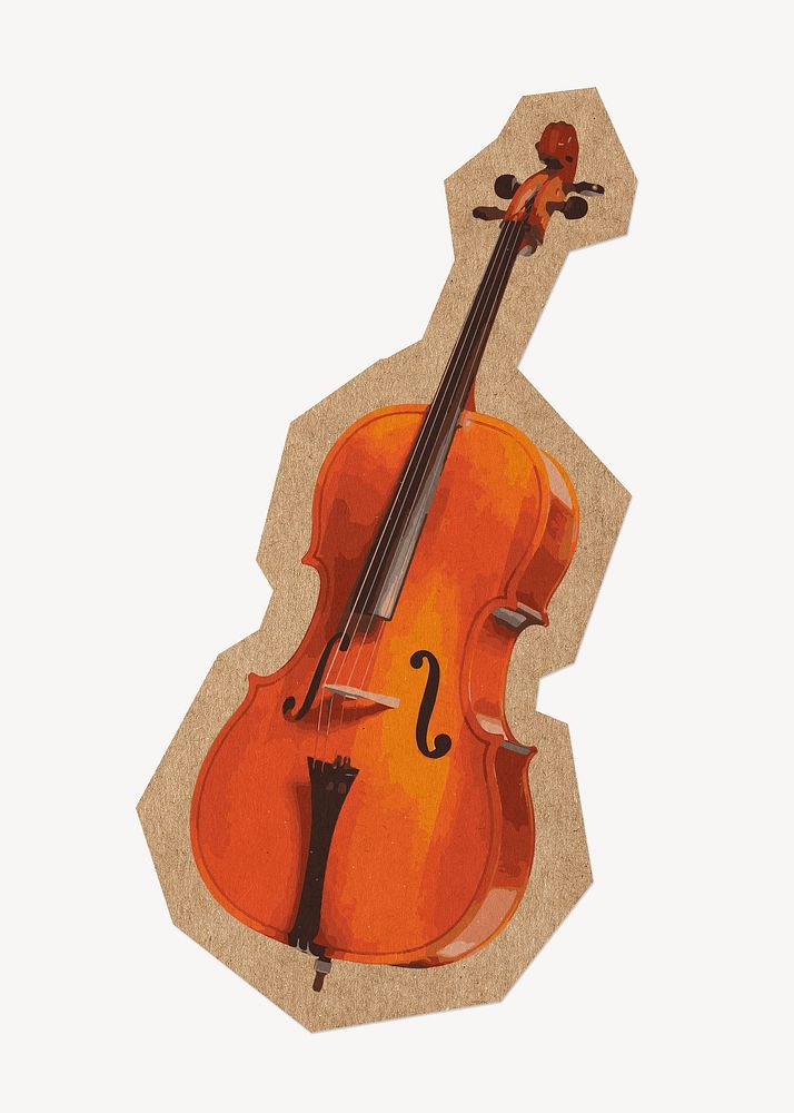 Cello, cut out paper element | Premium Photo - rawpixel