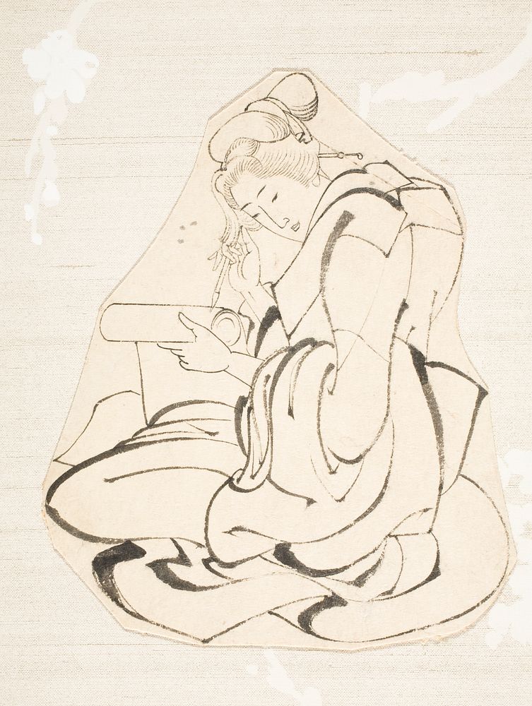 Woman Writing Letter Katsushika Hokusai | Free Photo Illustration ...