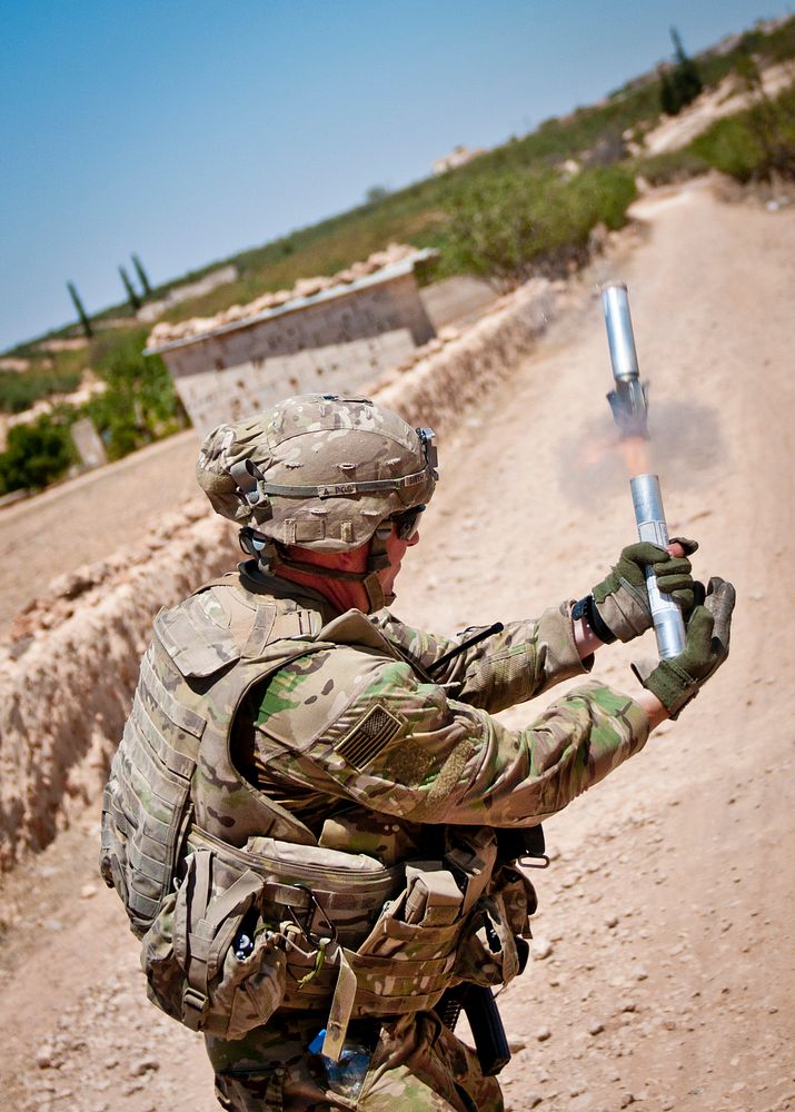U.S. Soldier fires star cluster | Free Photo - rawpixel