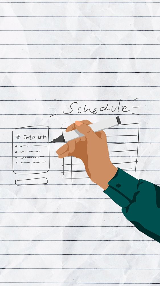 Business schedule iPhone wallpaper, vector | Premium Photo Illustration ...