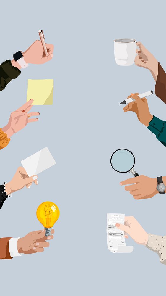 Business analysis phone wallpaper, vector | Premium Photo Illustration ...