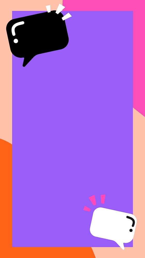 Chat box frame iPhone wallpaper, | Free Photo Illustration - rawpixel