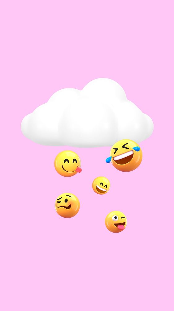Emoticons cloud mobile wallpaper, 3D | Premium Photo - rawpixel