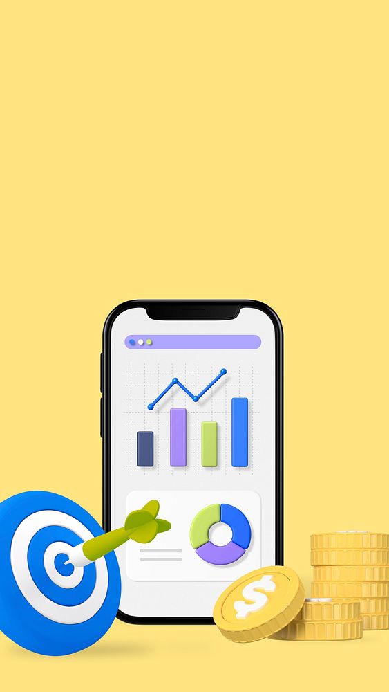 Financial target 3D iPhone wallpaper | Premium Photo - rawpixel