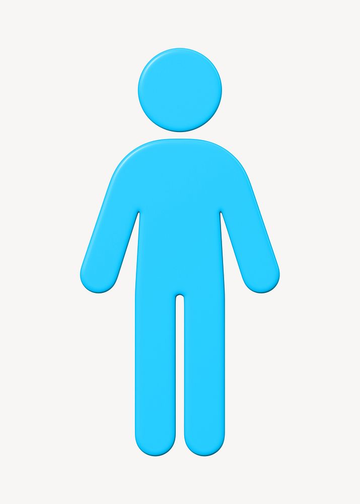 Blue man symbol, 3D rendering | Premium Photo - rawpixel