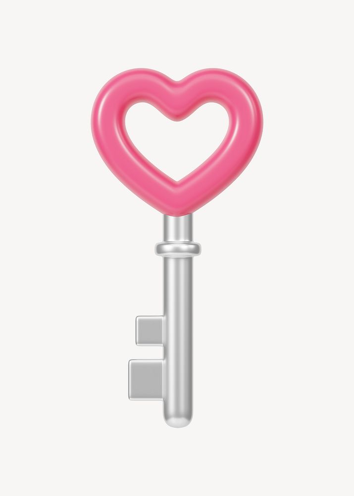 Pink heart key, 3D Valentine's | Free Photo - rawpixel