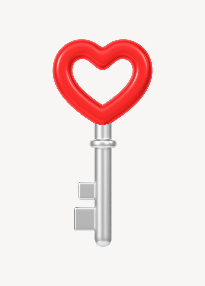 Red heart key, 3D Valentine's | Free Photo - rawpixel