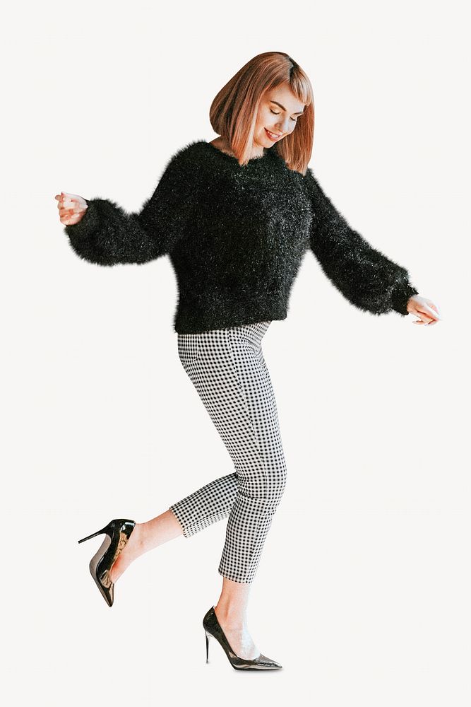 Happy hopping girl isolated image | Free Photo - rawpixel