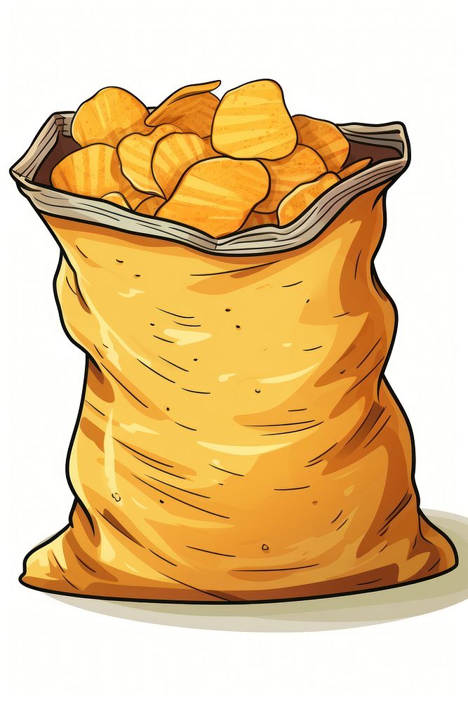 Crisps cartoon food sack | Free Photo Illustration - rawpixel