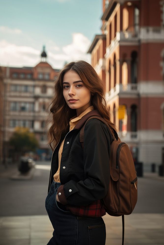 Student backpack portrait building. | Free Photo - rawpixel