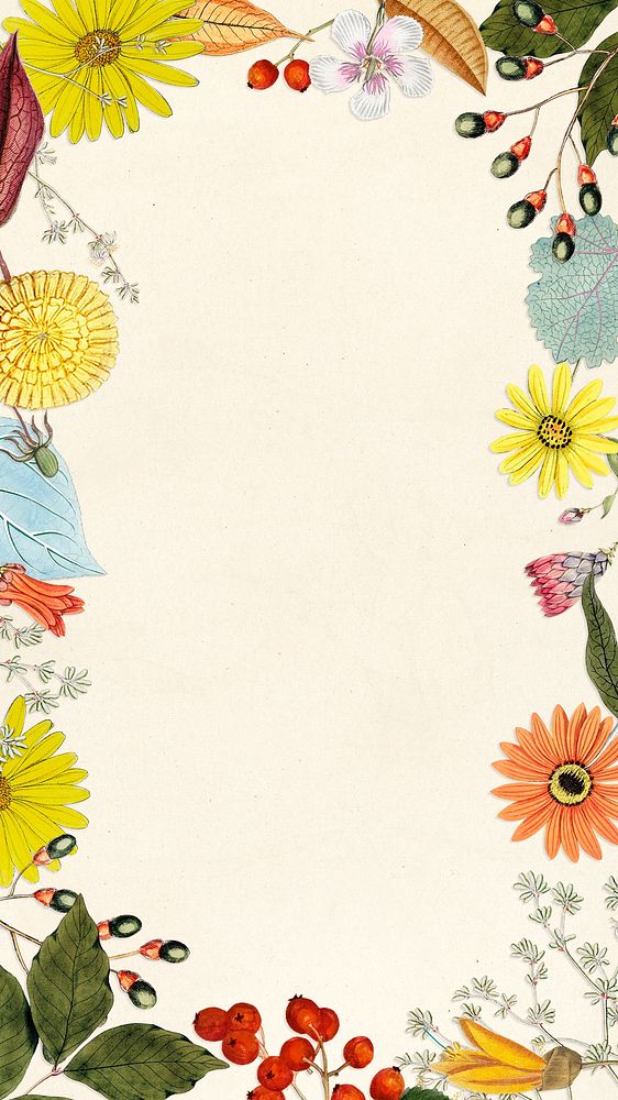 Spring floral frame mobile wallpaper | Premium Photo Illustration ...