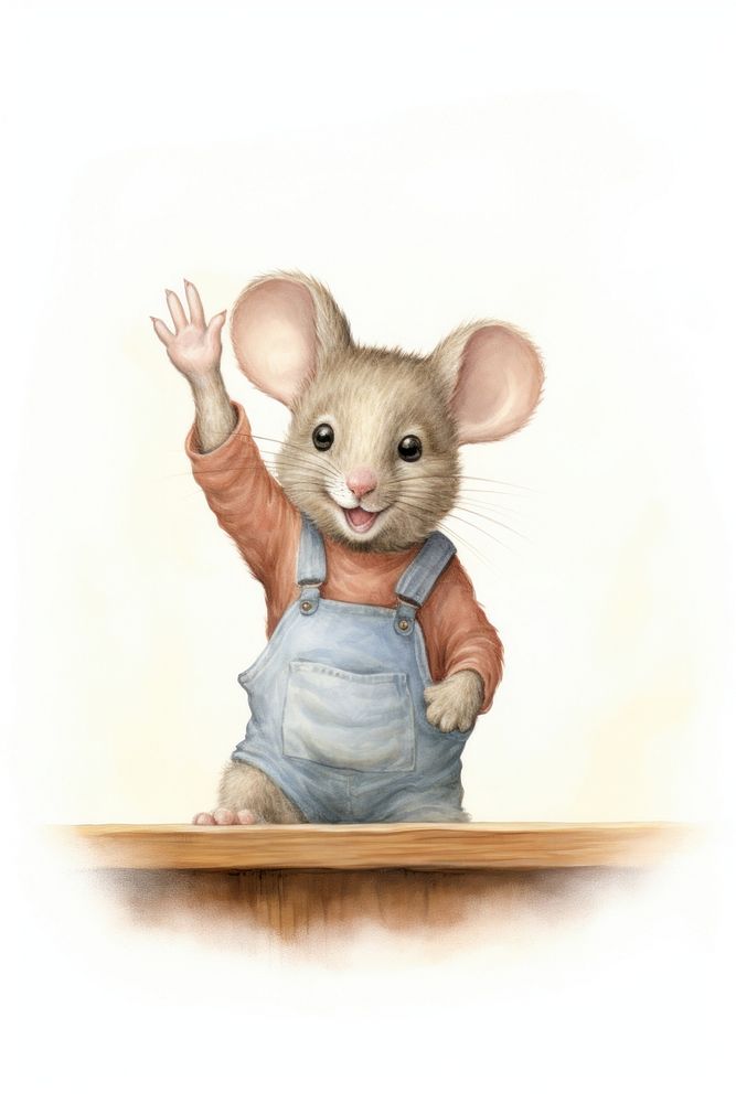 Little mouse student sitting drawing | Premium Photo Illustration ...