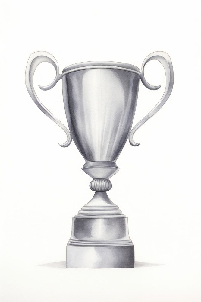 Silver trophy achievement success drawing. | Free Photo Illustration ...