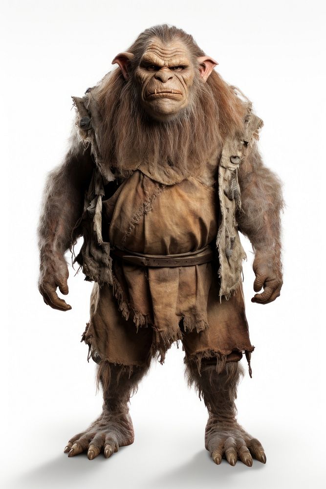 Troll mammal ape white background | Free Photo - rawpixel