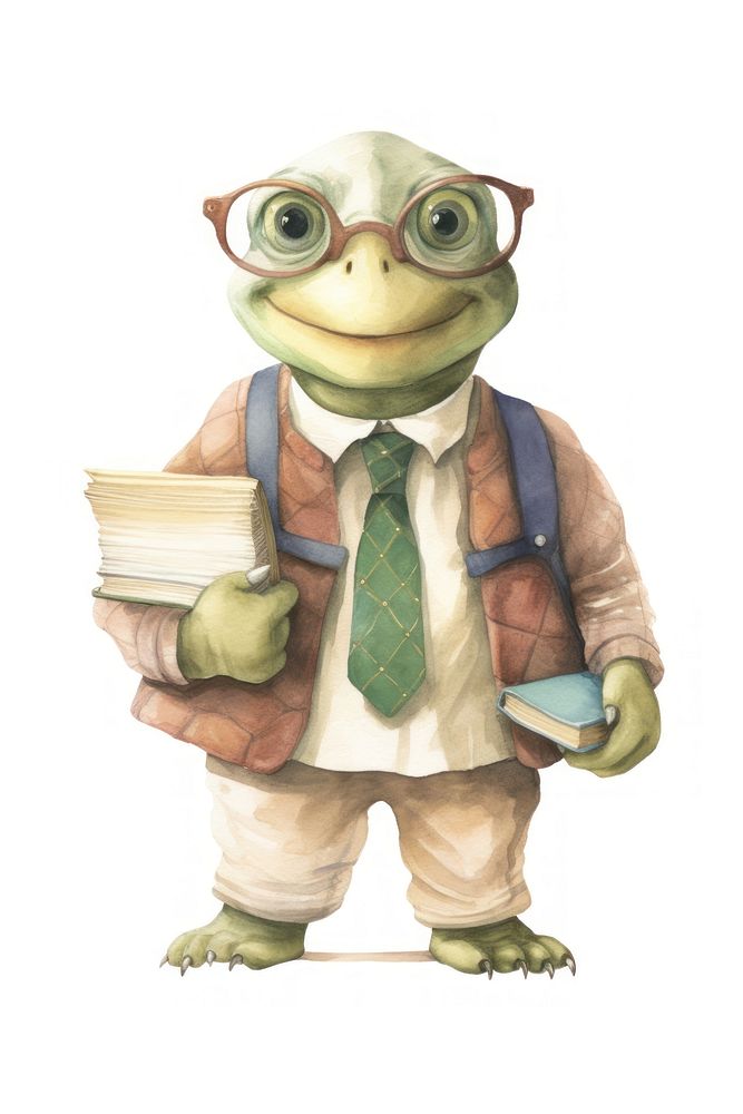 Tortoise teacher portrait cartoon animal | Free Photo Illustration ...