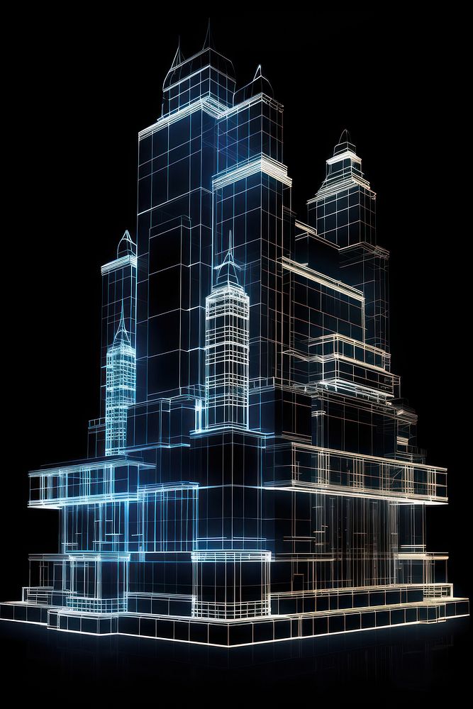 Building architecture wireframe. AI generated | Premium Photo - rawpixel