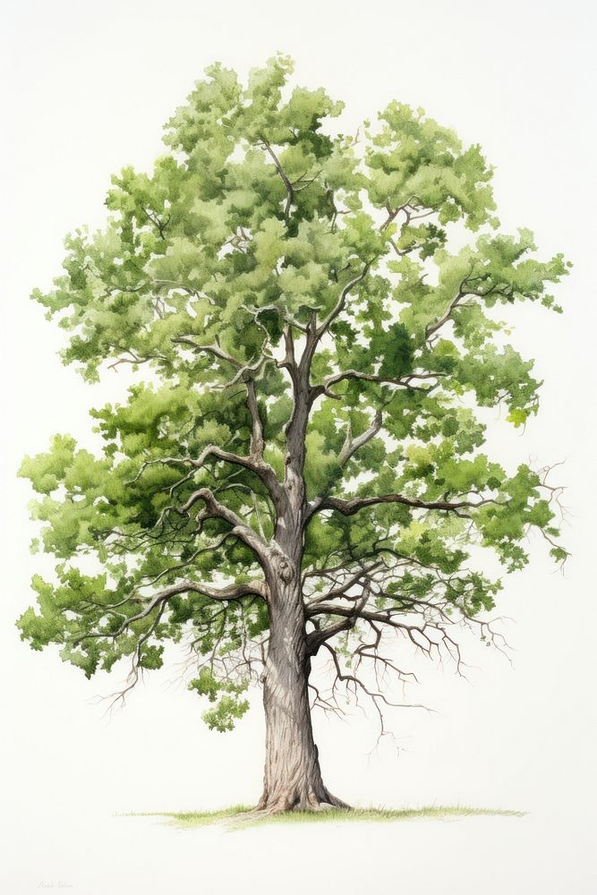 Oak tree plant tranquility outdoors. | Premium Photo Illustration ...