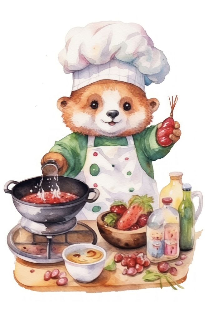 Characters ferret cooking cartoon animal | Free Photo Illustration ...