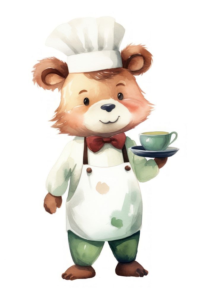Cartoon chef cute white background. | Free Photo Illustration - rawpixel