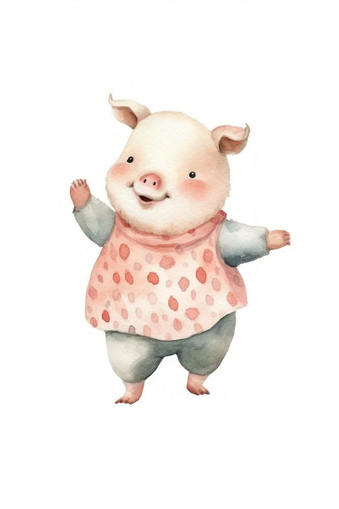 Pig dancing animal mammal cute | Free Photo Illustration - rawpixel