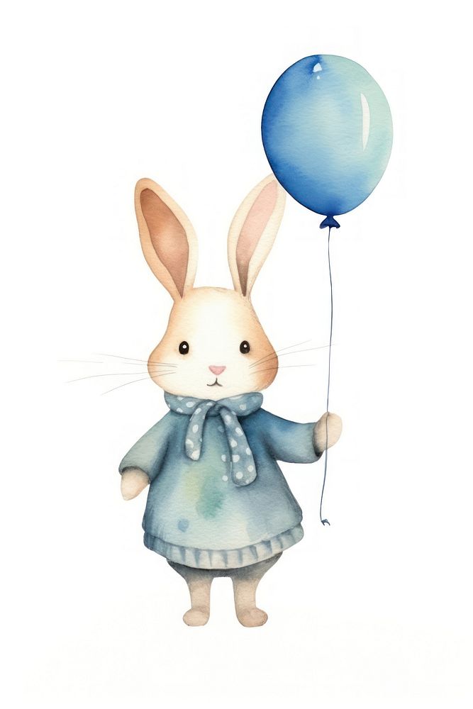 Baby rabbit balloon cartoon animal | Free Photo Illustration - rawpixel