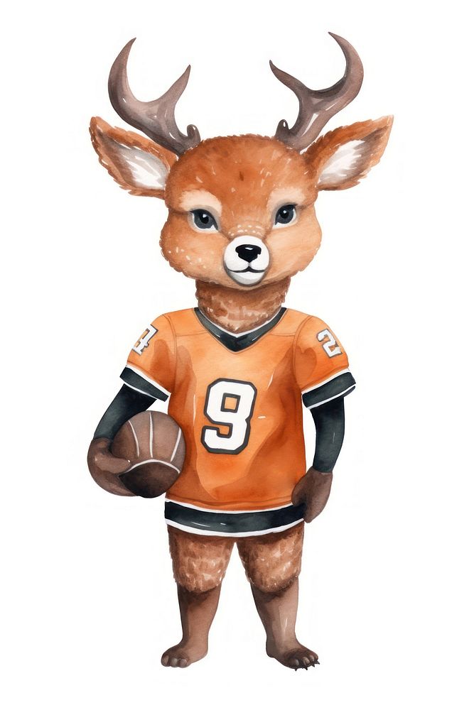 Deer sports football cartoon. AI | Premium Photo Illustration - rawpixel