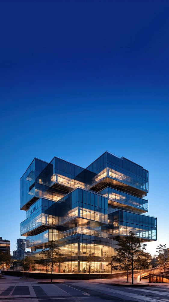 Modern glass building unique stacked | Free Photo - rawpixel