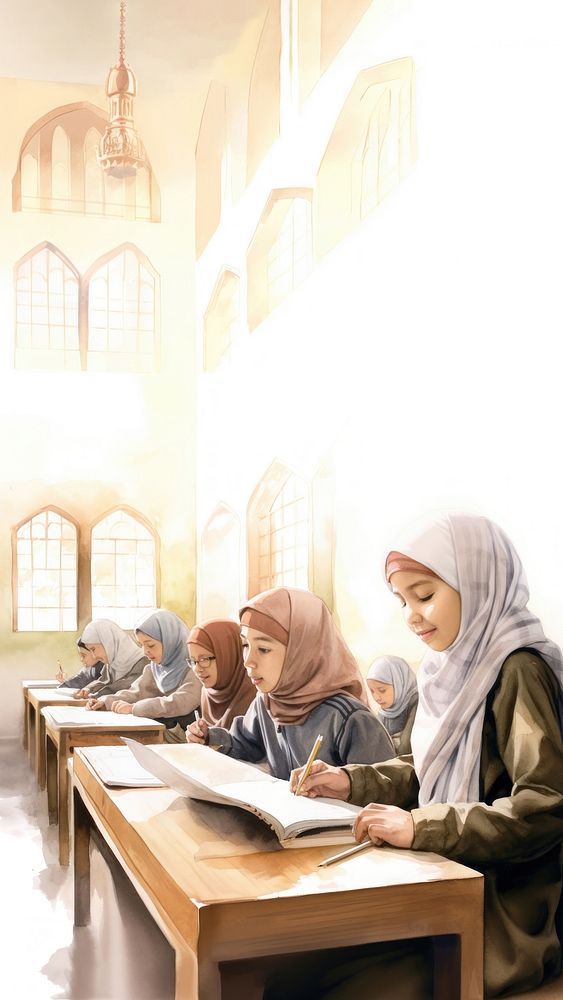 Muslim students in classroom. | Premium Photo Illustration - rawpixel