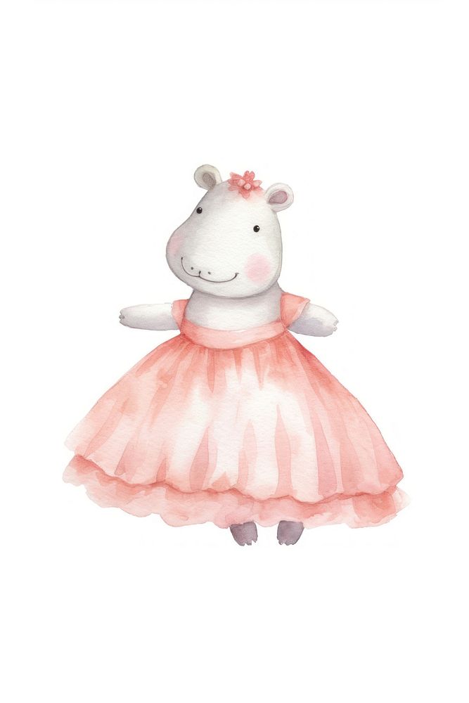 Hippo dancing cartoon animal dress | Premium Photo Illustration - rawpixel