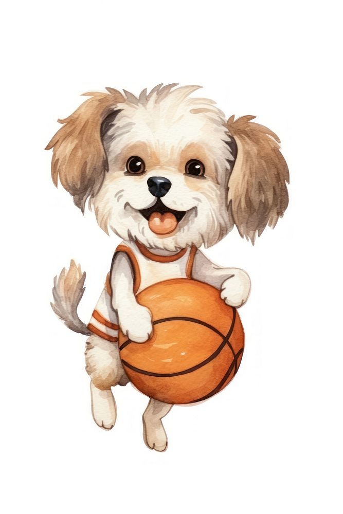 Dog playing basketball animal cartoon | Premium Photo Illustration ...