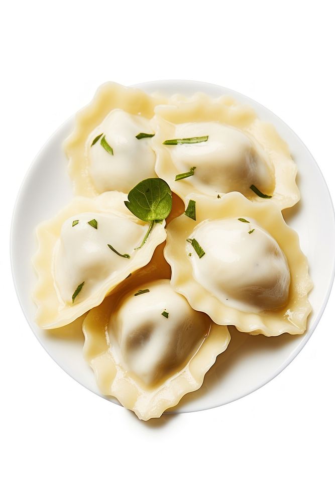 Plate dumplings garnished herbs. Dumplings | Free Photo - rawpixel