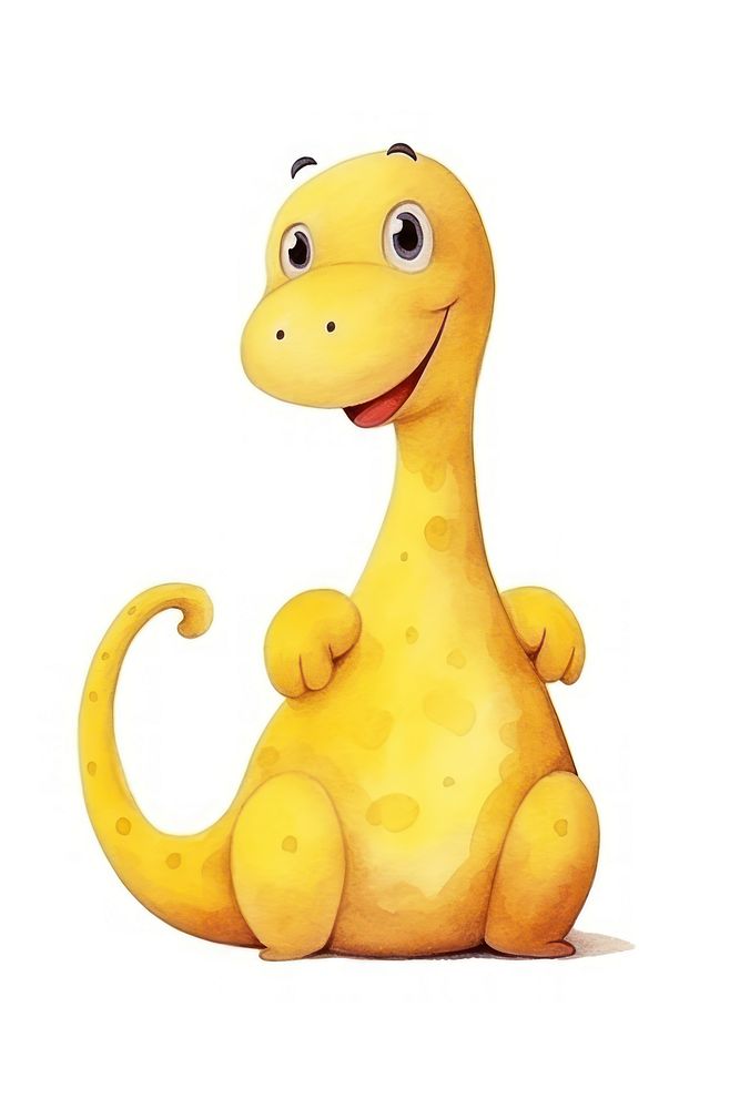Yellow dinosaur cartoon animal toy. | Free Photo Illustration - rawpixel