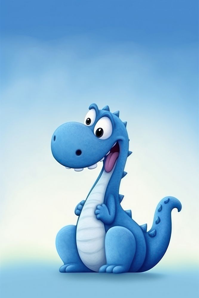 Blue dinosaur cartoon outdoors nature. | Free Photo Illustration - rawpixel