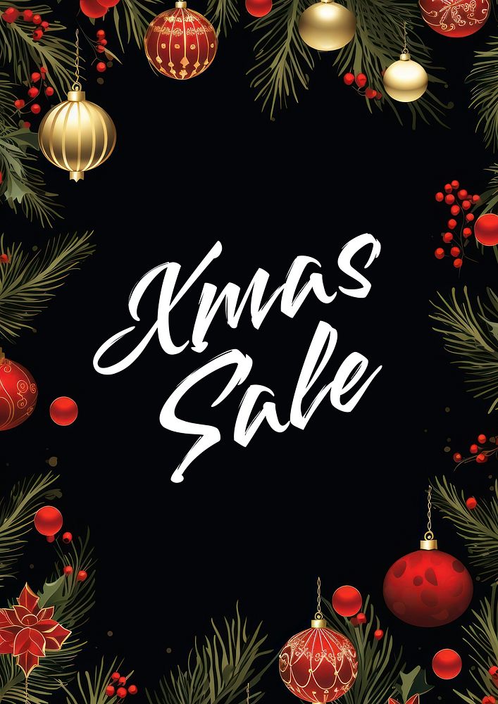 Xmas sale poster template | Free Photo - rawpixel