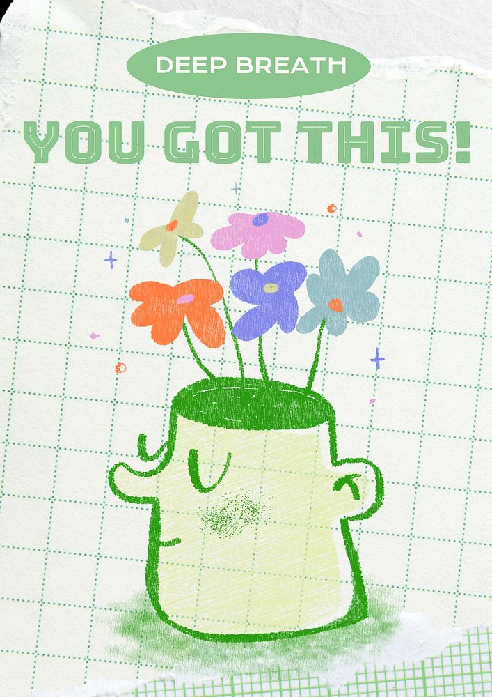 Deep breath poster template | Free Photo - rawpixel