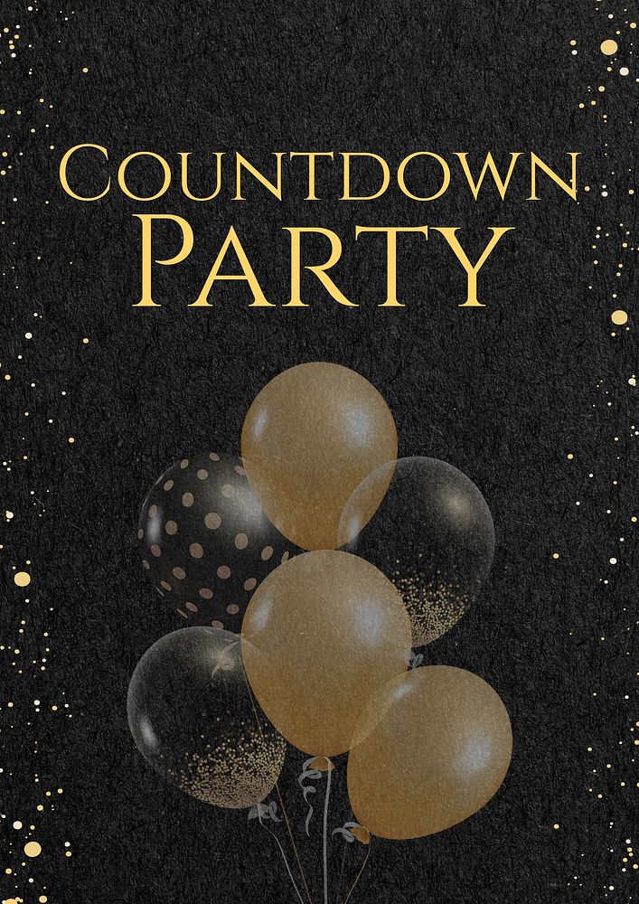 Countdown party poster template | Free Photo - rawpixel