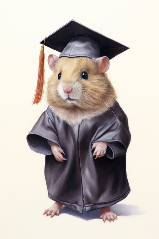 Hamster wearing graduation gown rat | Free Photo Illustration - rawpixel