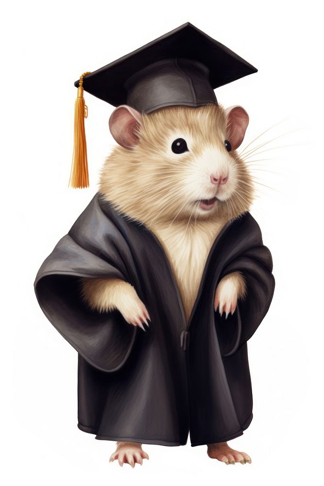 Hamster wearing graduation gown animal | Free Photo Illustration - rawpixel