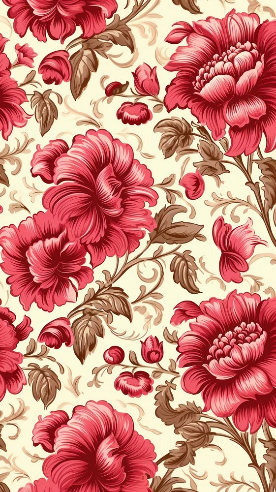 Vintage pattern muted red flower | Free Photo Illustration - rawpixel