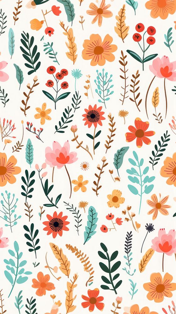 Flower pattern backgrounds wallpaper. AI | Free Photo Illustration ...