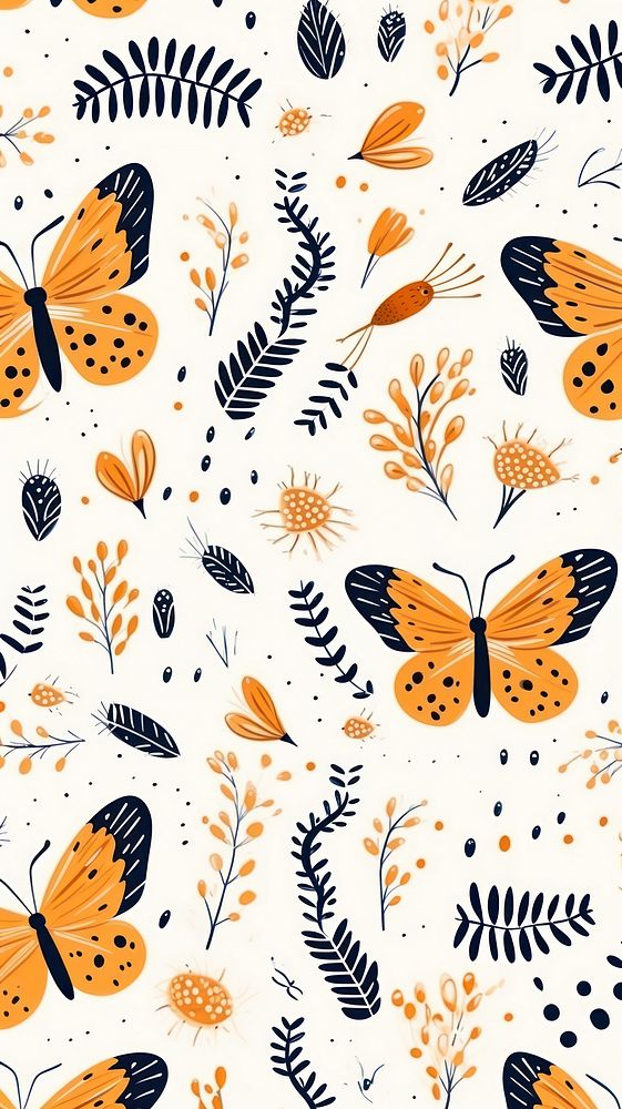 Butterfly pattern invertebrate backgrounds. | Free Photo Illustration ...