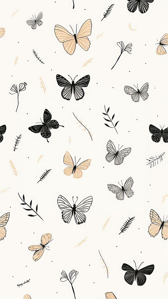 Butterfly backgrounds wallpaper pattern. | Premium Photo Illustration ...