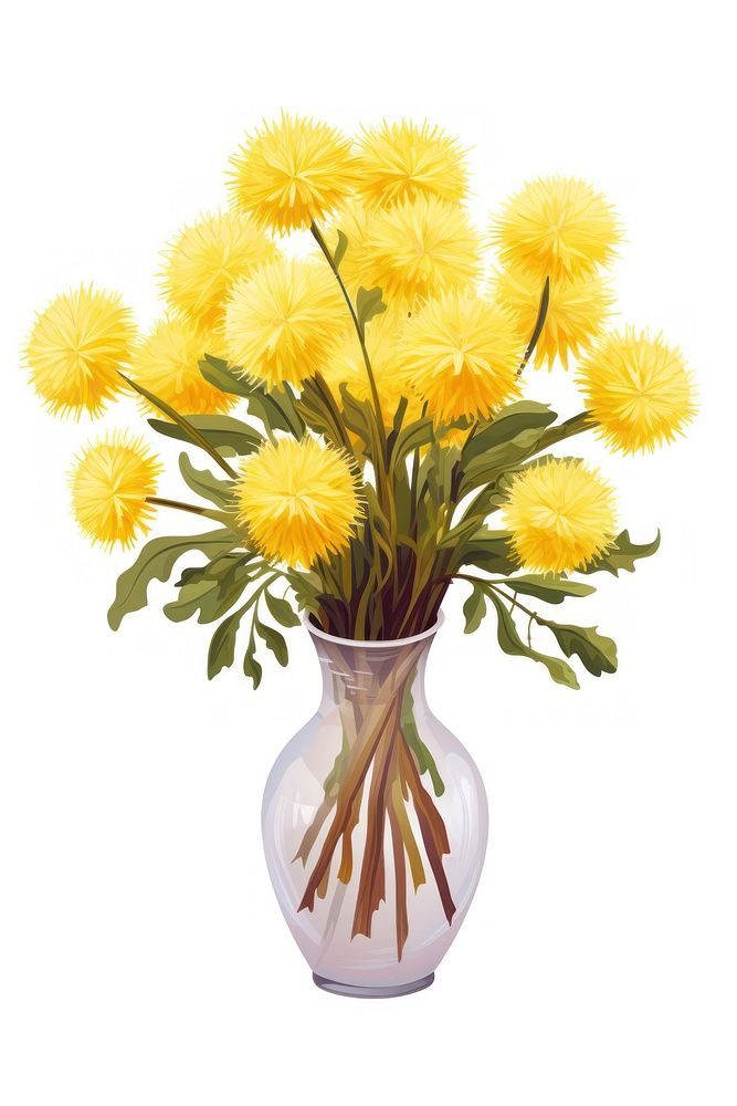 Dandelion vase flower plant. AI | Free Photo Illustration - rawpixel