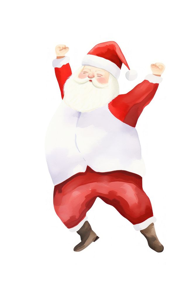 Chubby santa dancing white background | Free Photo Illustration - rawpixel